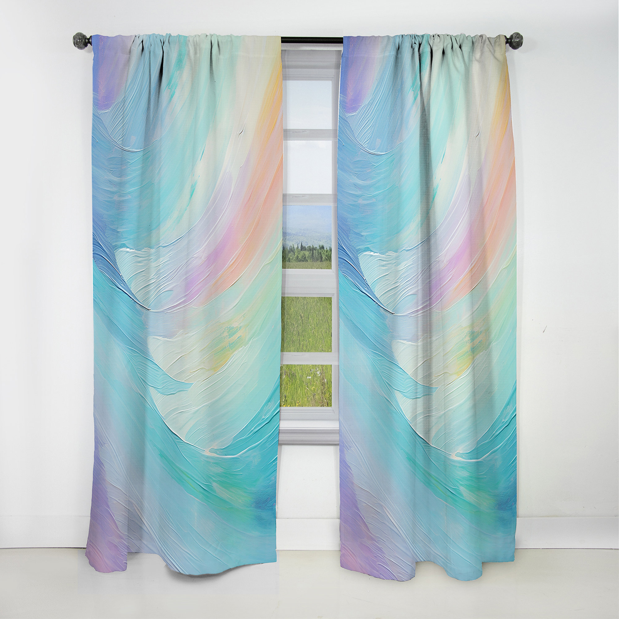 East Urban Home Walmsley - Abstract Shapes Curtain - Blackout Abstract ...