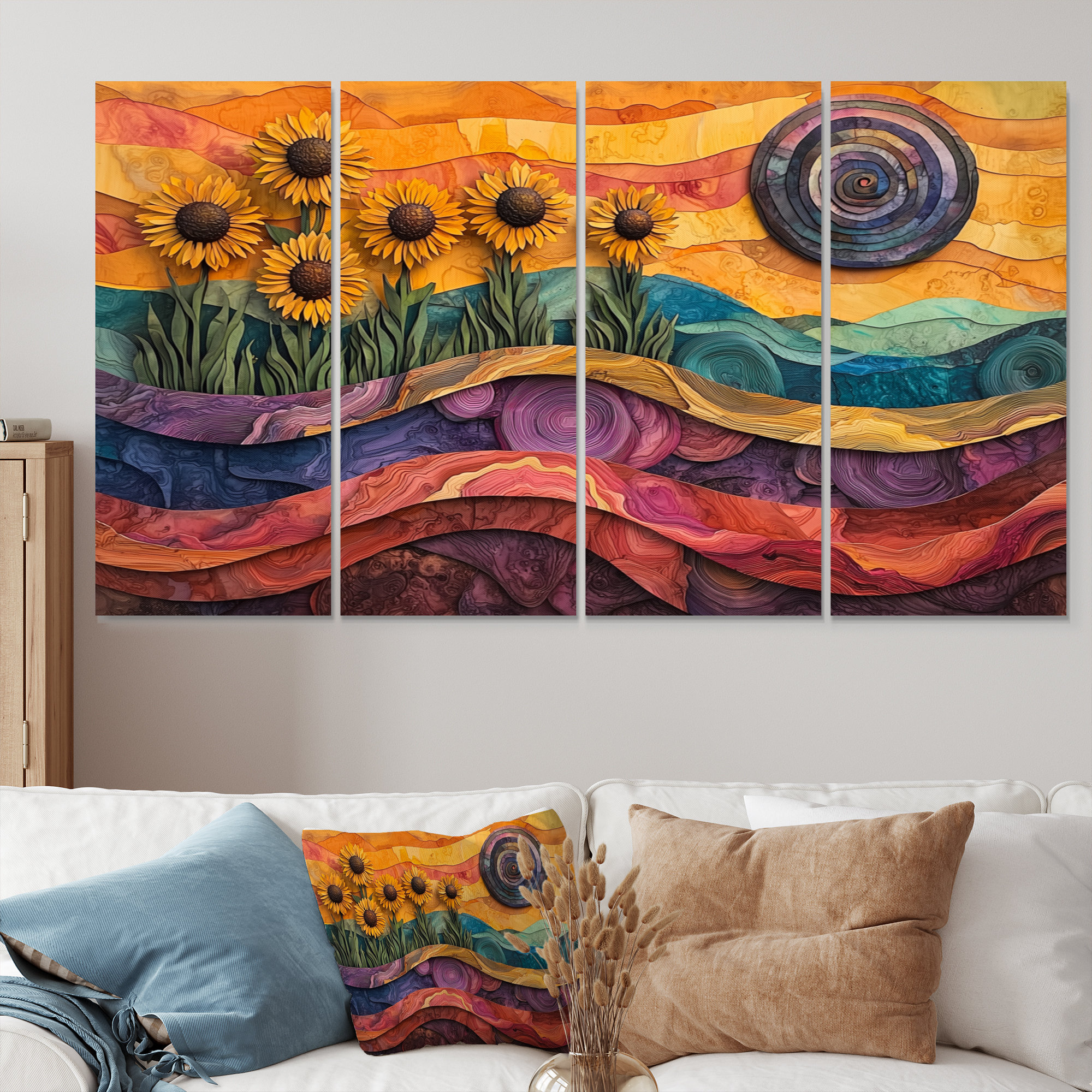 August Grove® Draxie - Sunflowers Wall Art - Traditional Wall Art Decor ...