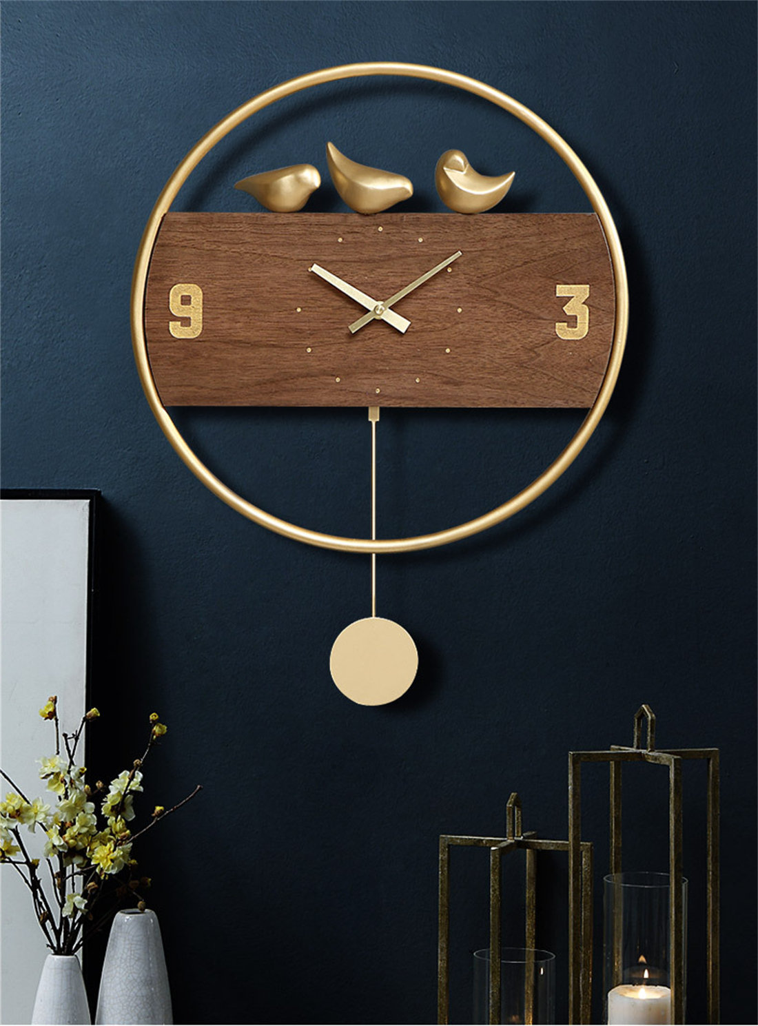 Mercer41 Modern Minimalist Luxurious Wall Clock, Artistic Decorative ...