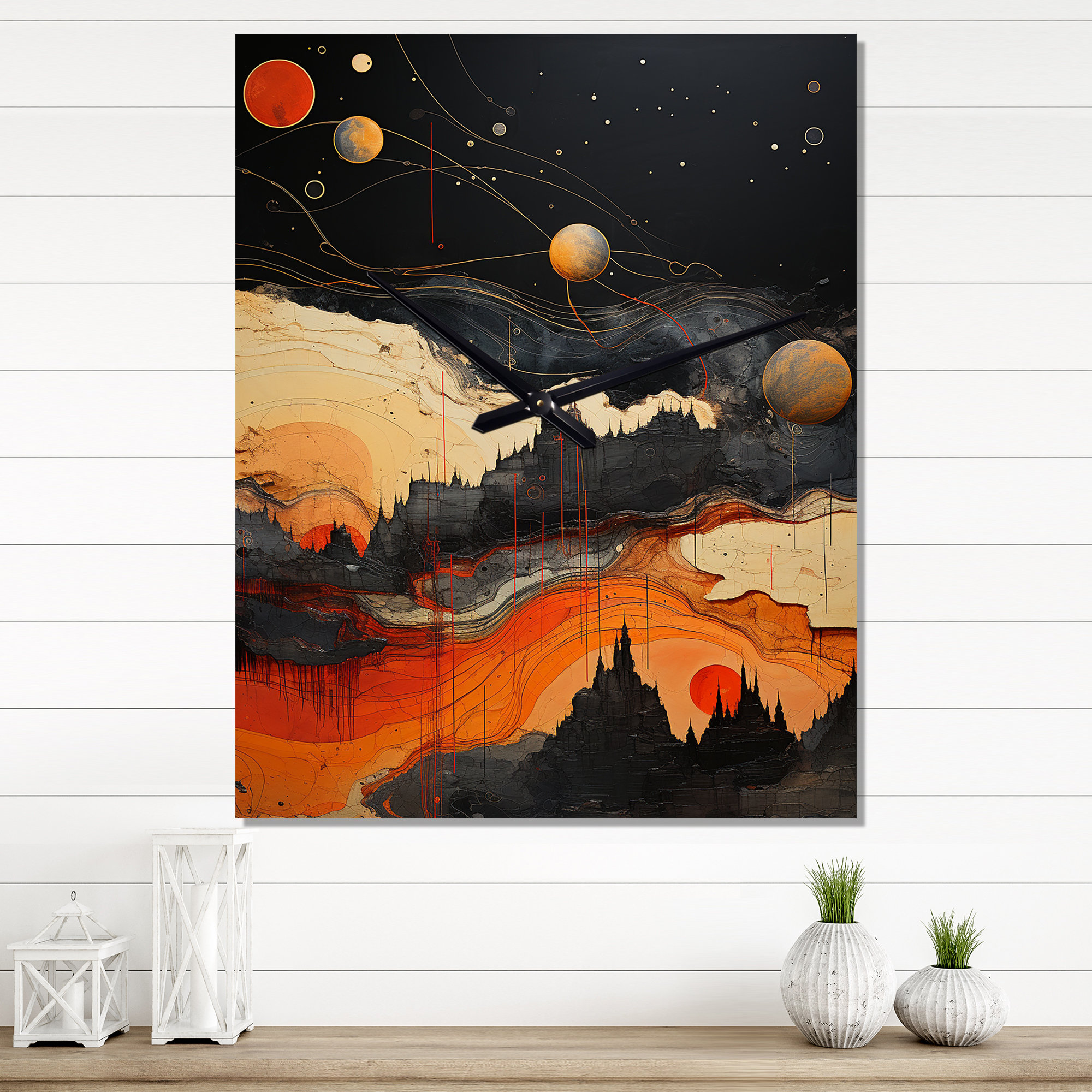 Design Art Jupiter Mars Majesty Bold I - Jupiter Very Large Wall Clocks ...