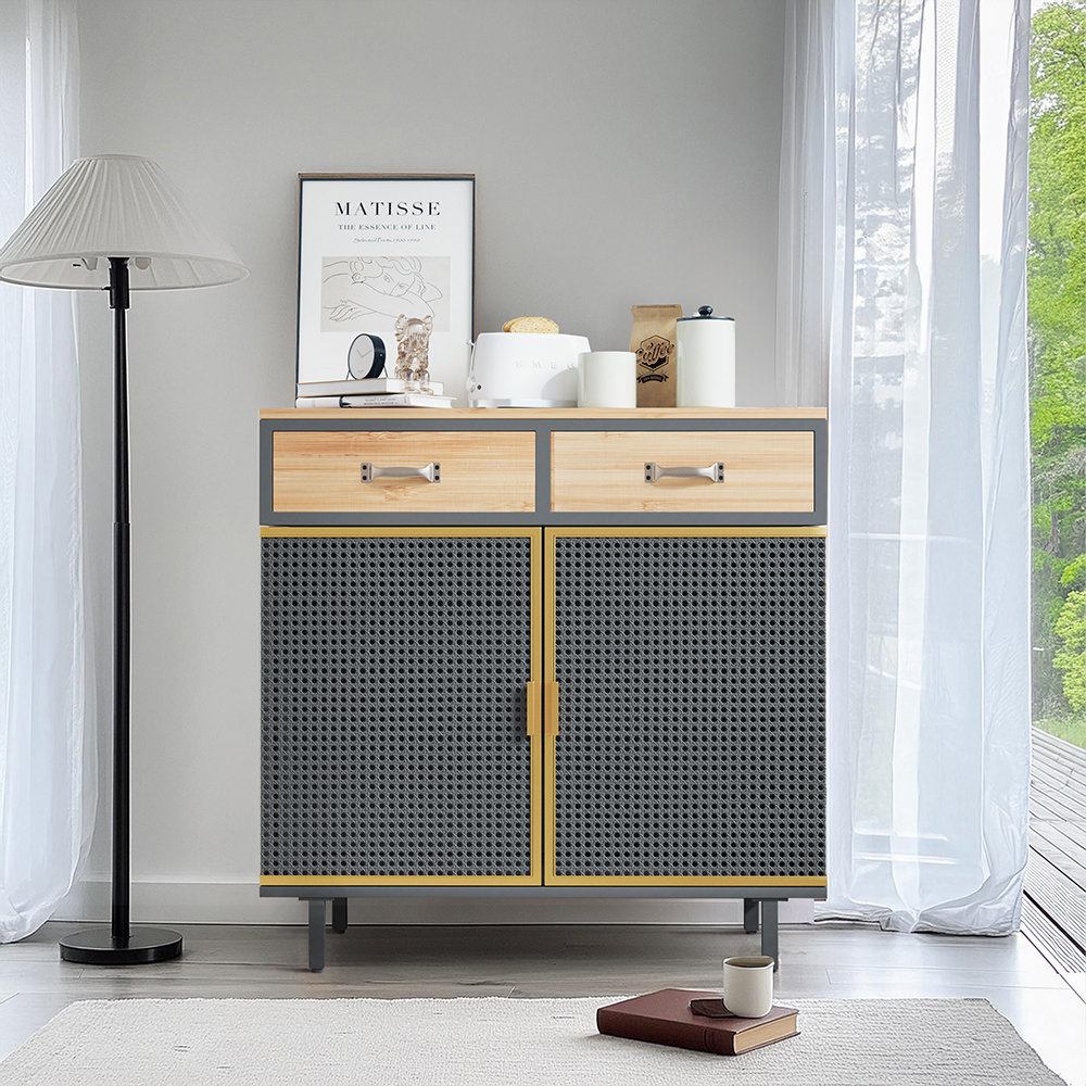 Mercer41 2 Drawer Sideboard Modern Furniture Decor Easy Assembly | Wayfair