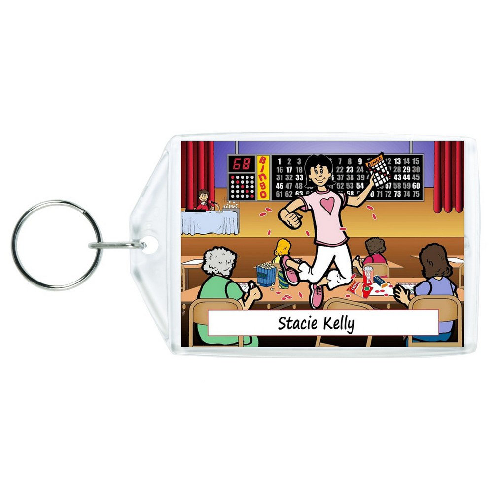 Printed Perfection Personalized Bingo Player- Female Acrylic Key Chain ...
