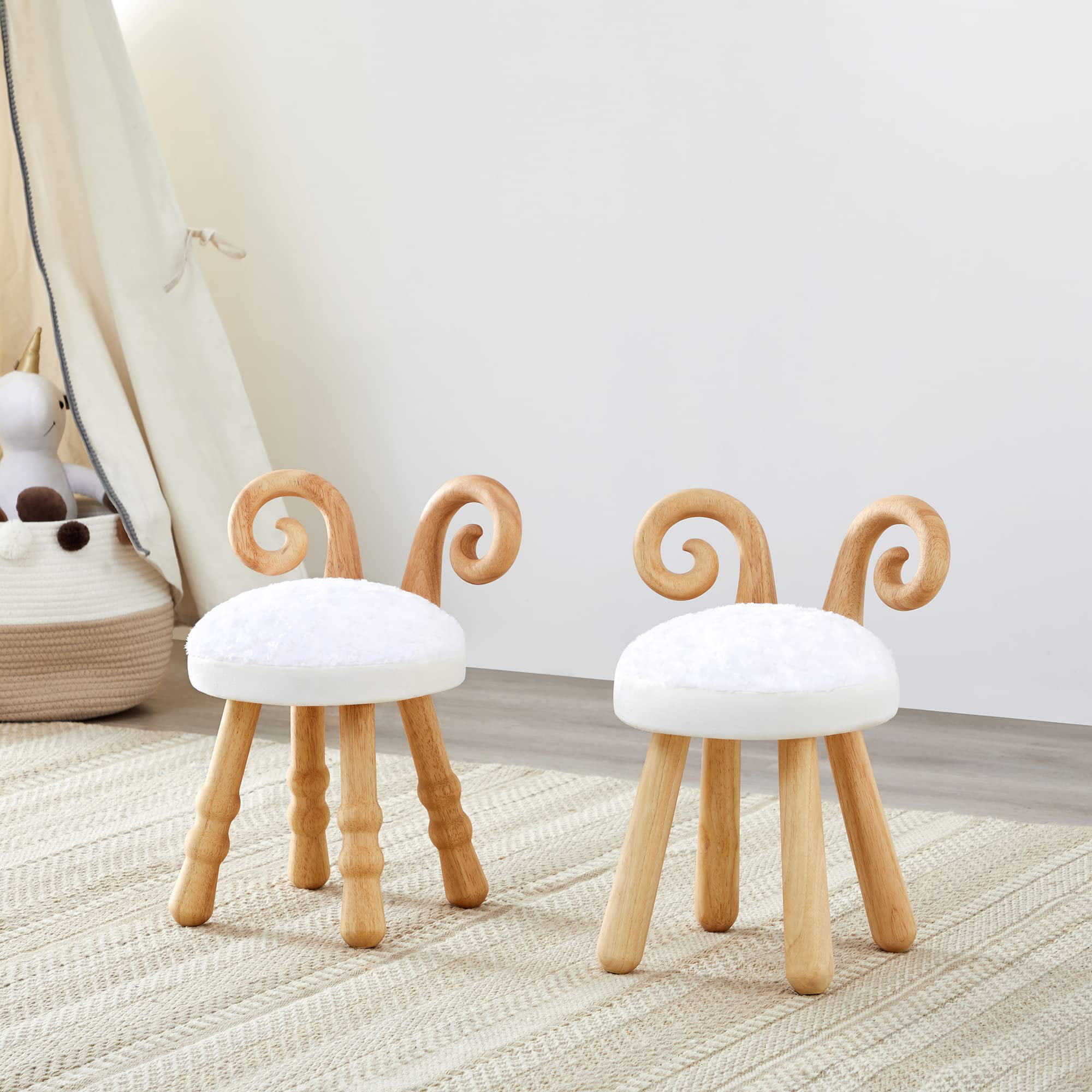 Autobss Wooden Toddler Chair, Naturally Finished Solid Hardwood,Kids ...