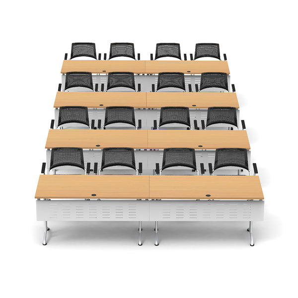 TeamWORK Tables 16 Person Training Meeting Seminar Tables with Modesty ...