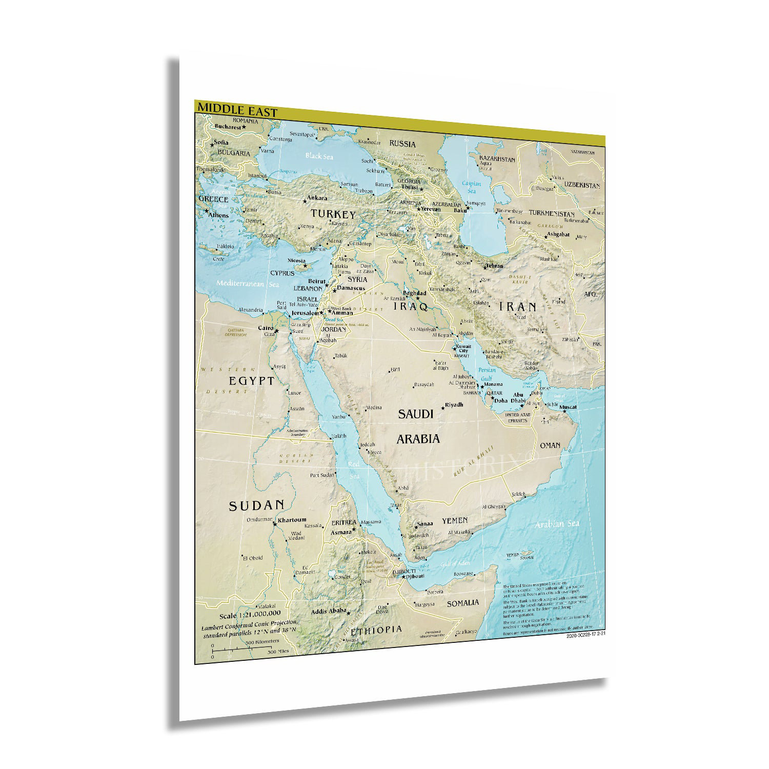 Williston Forge 2021 Middle East Map Poster - Map Of The Middle East ...
