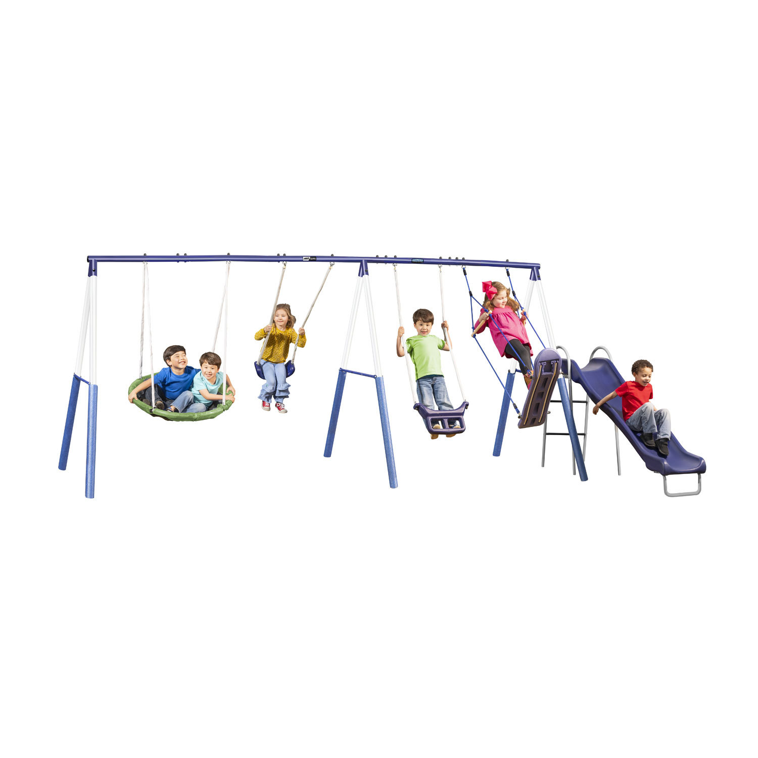 XDP Recreation Surf N Swing 5 Station Outdoor Swing and Play Set with ...