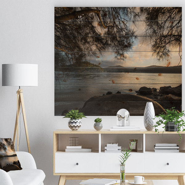Union Rustic Sunrise From Hawsbury River On Wood Painting | Wayfair