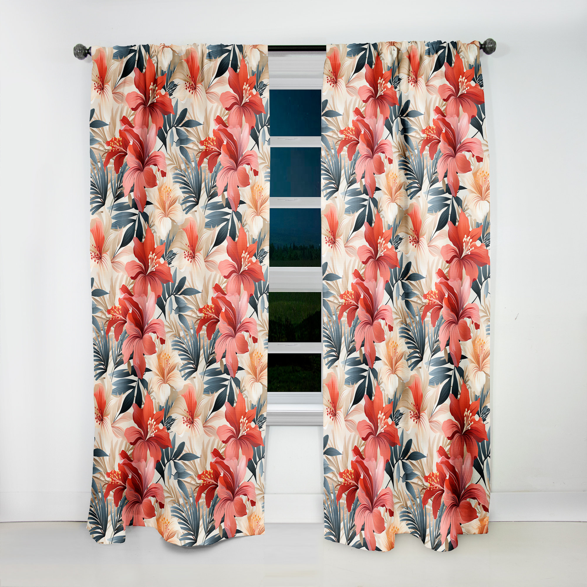 Design Art Tropical Whisper Tropical Pattern II - Tropical Curtain ...