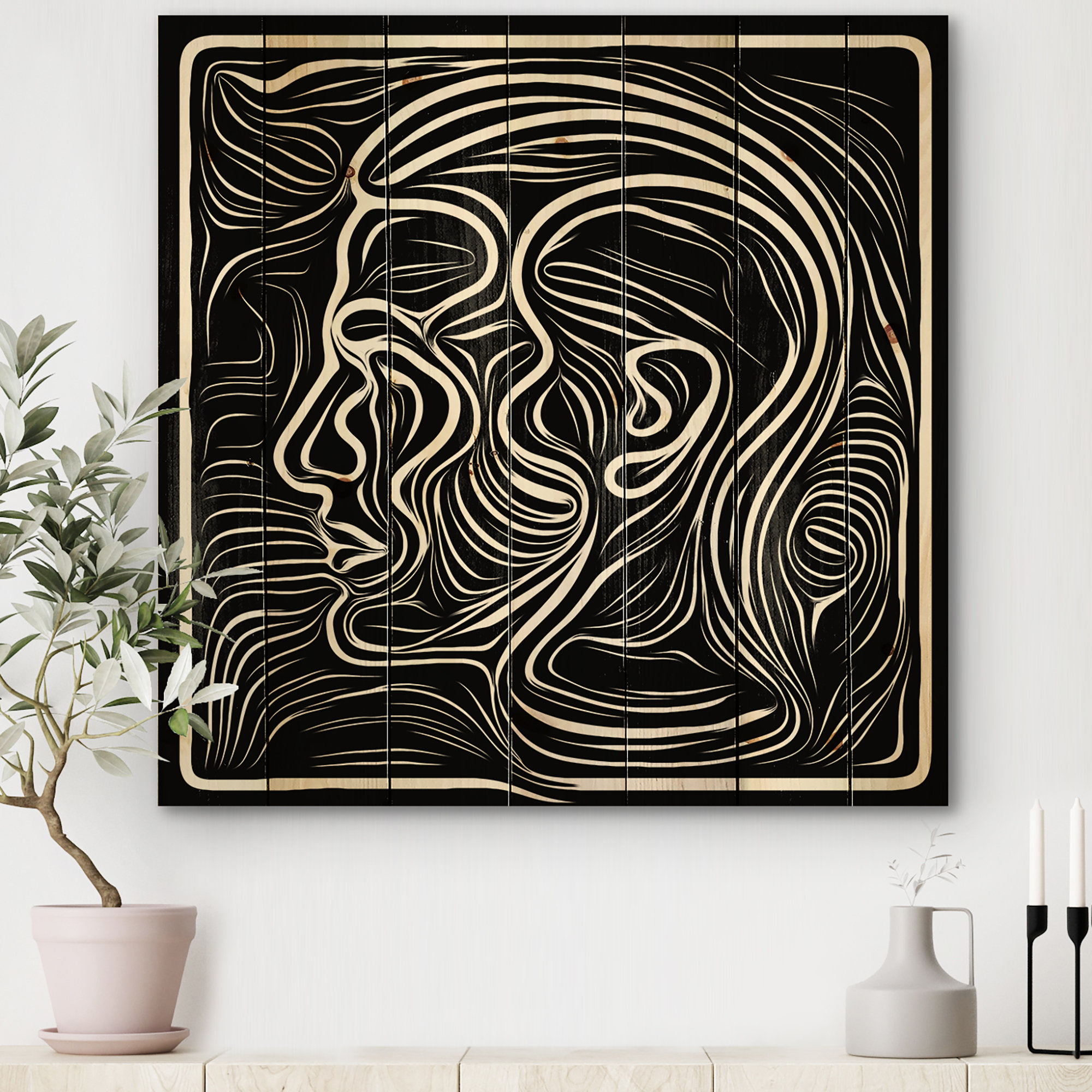 East Urban Home Black And White Awareness Portrait II - Modern Print On ...