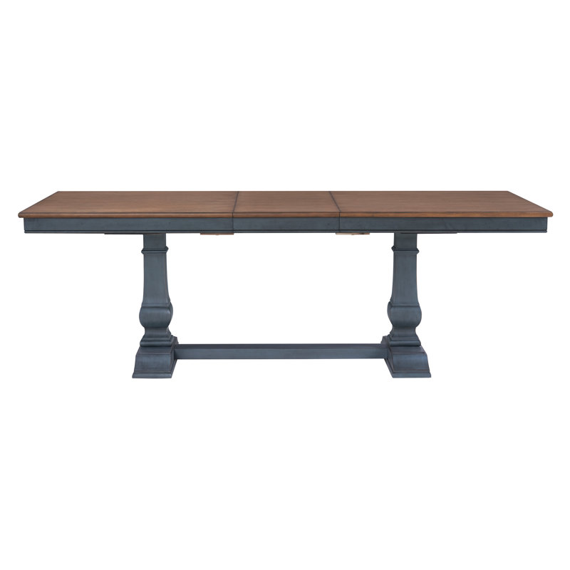 Alcott Hill® Wauneta Extendable Double Pedestal Dining Table | Wayfair