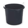 Homz 17 Gal Plastic Open Storage Round Utility Tub with Handles, Black ...