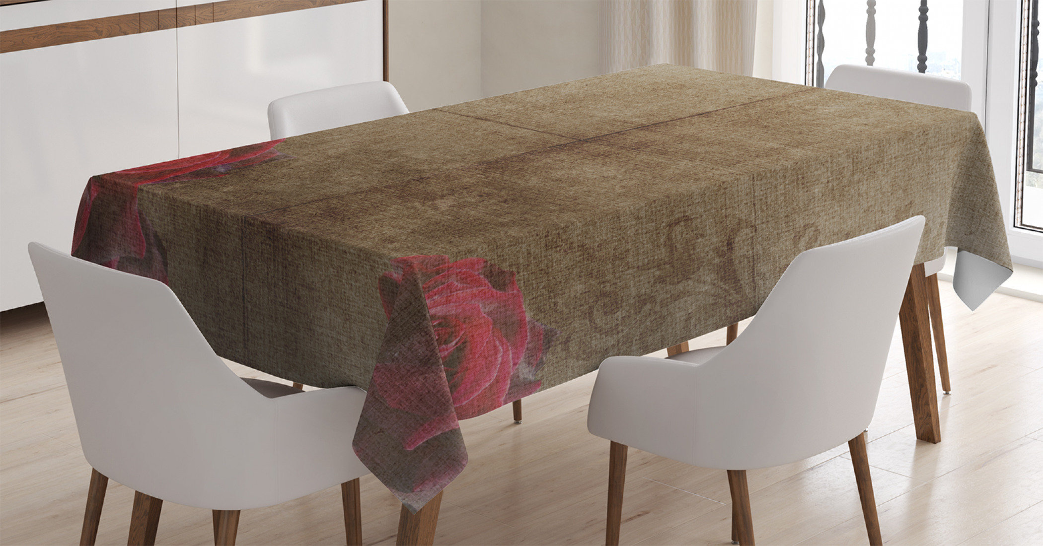 East Urban Home Victorian Tablecloth, Artwork With Roses Ornamental ...