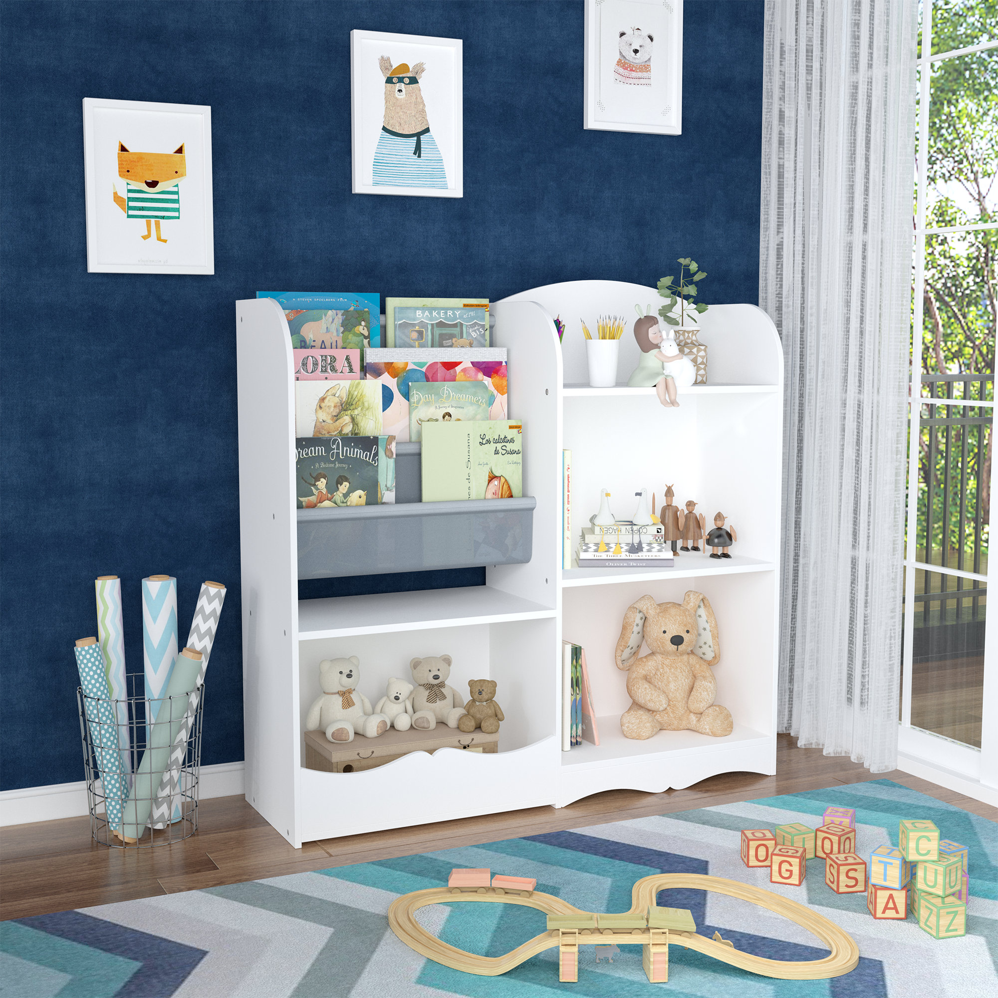 Ebern Designs 3 Tier Bookshelf And Organizer Fabric Bookcase | Wayfair