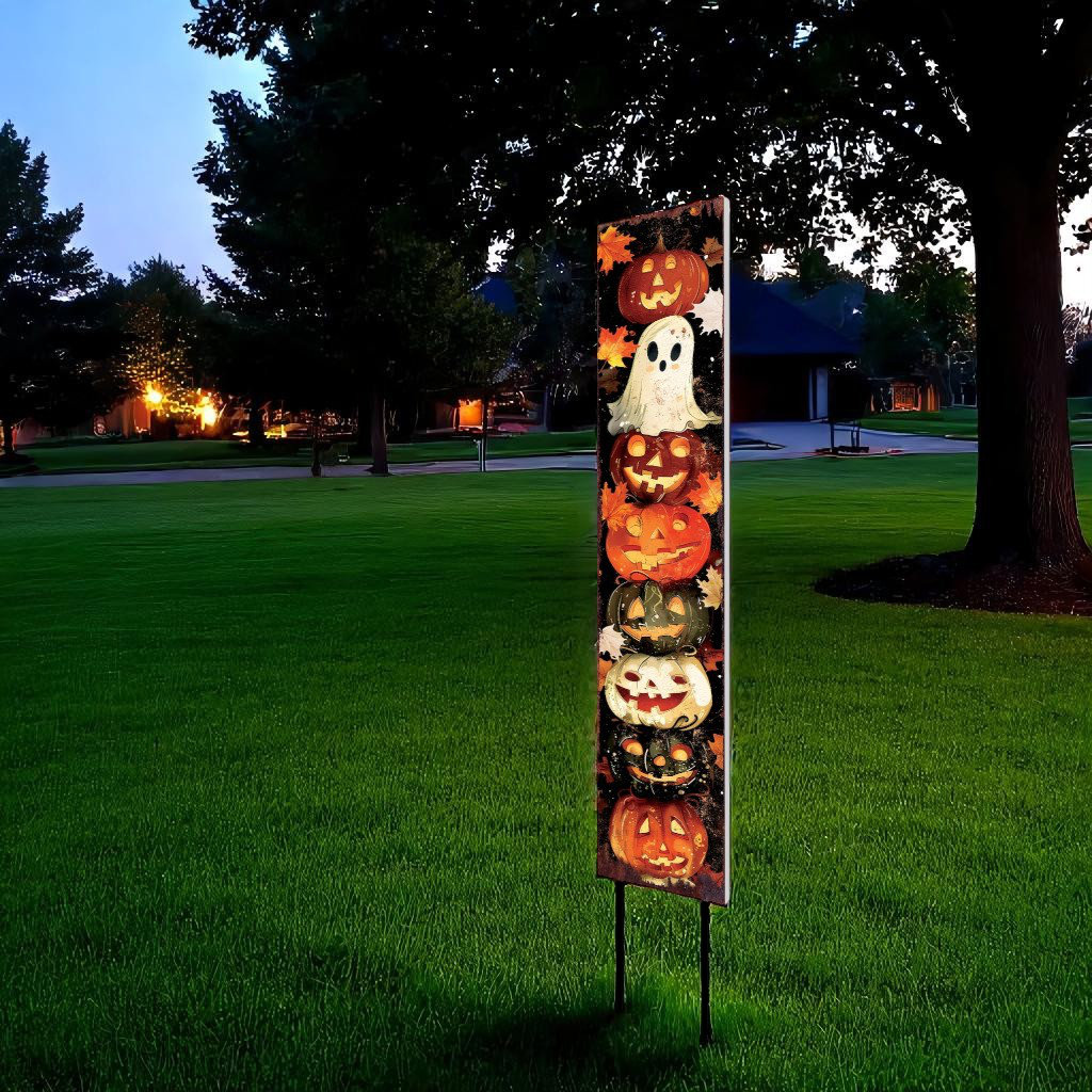 HomeRoots 42" Black White And Orange Halloween Jack-O-Lantern Solid ...