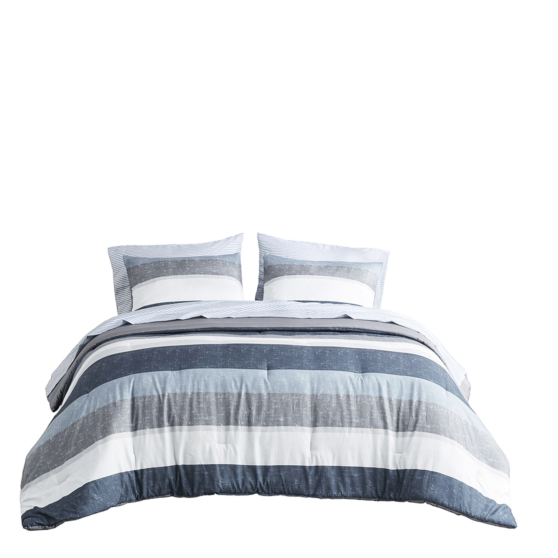 Kivaritio Grey, Navy, Blue Bedroom Bedding - Fits Mattresses Up To 12 ...