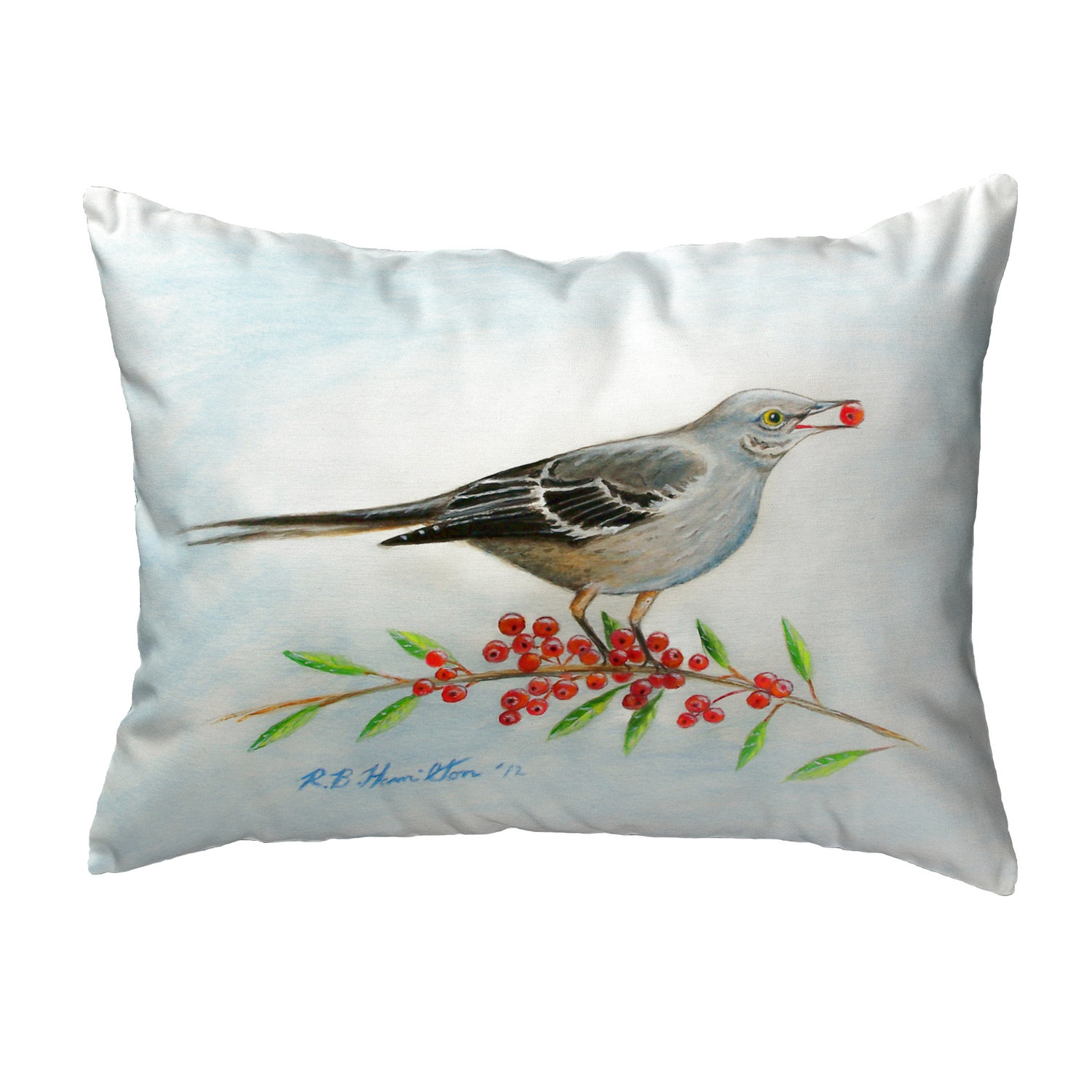 Betsy Drake Interiors Mockingbird Indoor/Outdoor Lumbar Pillow | Wayfair