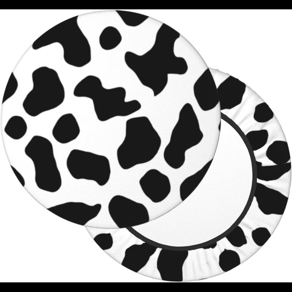 Gracie Oaks Cow Print Bar Stool Covers Round, Soft Bar Stool Seat Cover ...