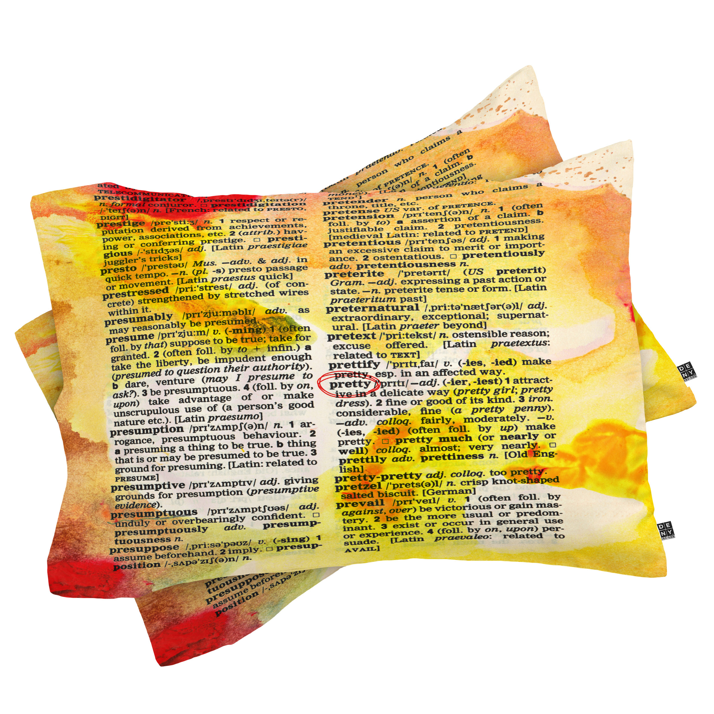 Deny Designs Pretty Dictionary Art Pillowcase | Wayfair
