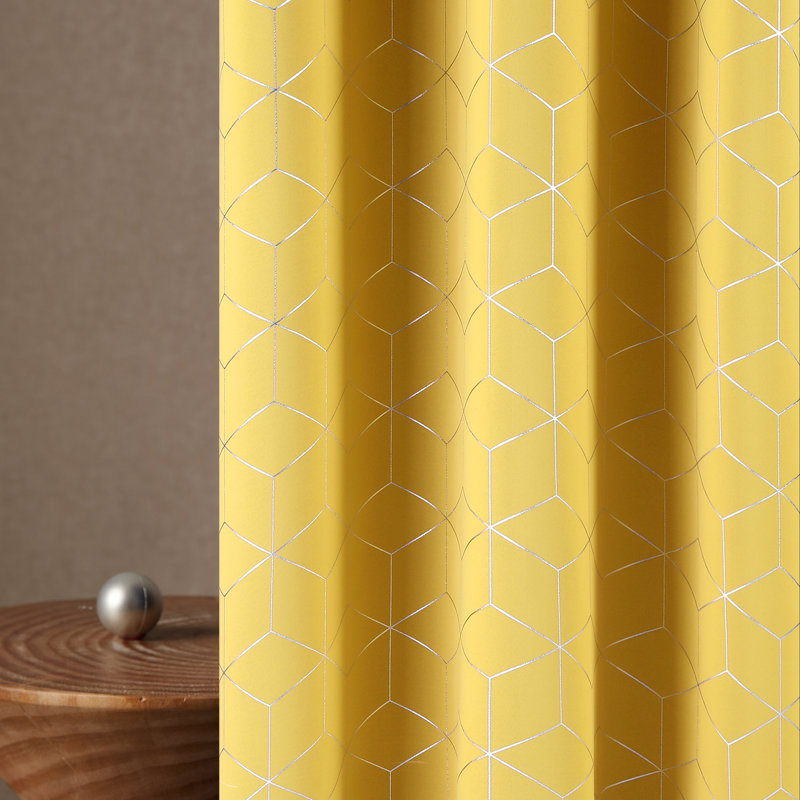 Deconovo Silver Diamond Pattern Curtain Pair | Wayfair