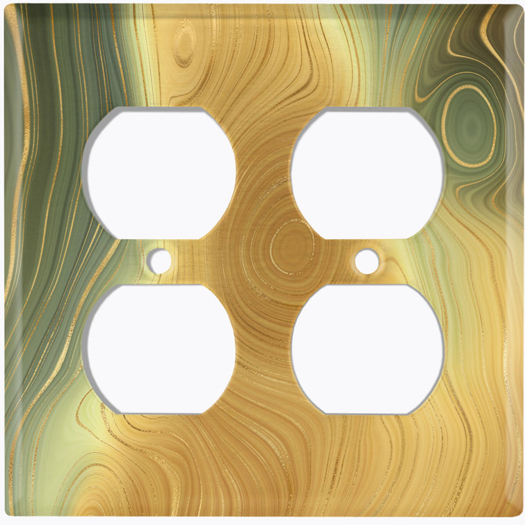 WorldAcc Metal Light Switch Plate Outlet Cover (Marble Earth Strata ...