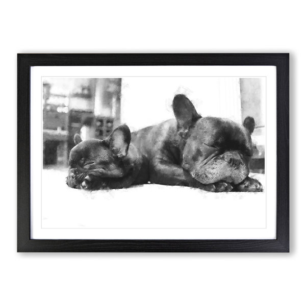 East Urban Home Two French Bulldogs - Picture Frame Painting | Wayfair ...