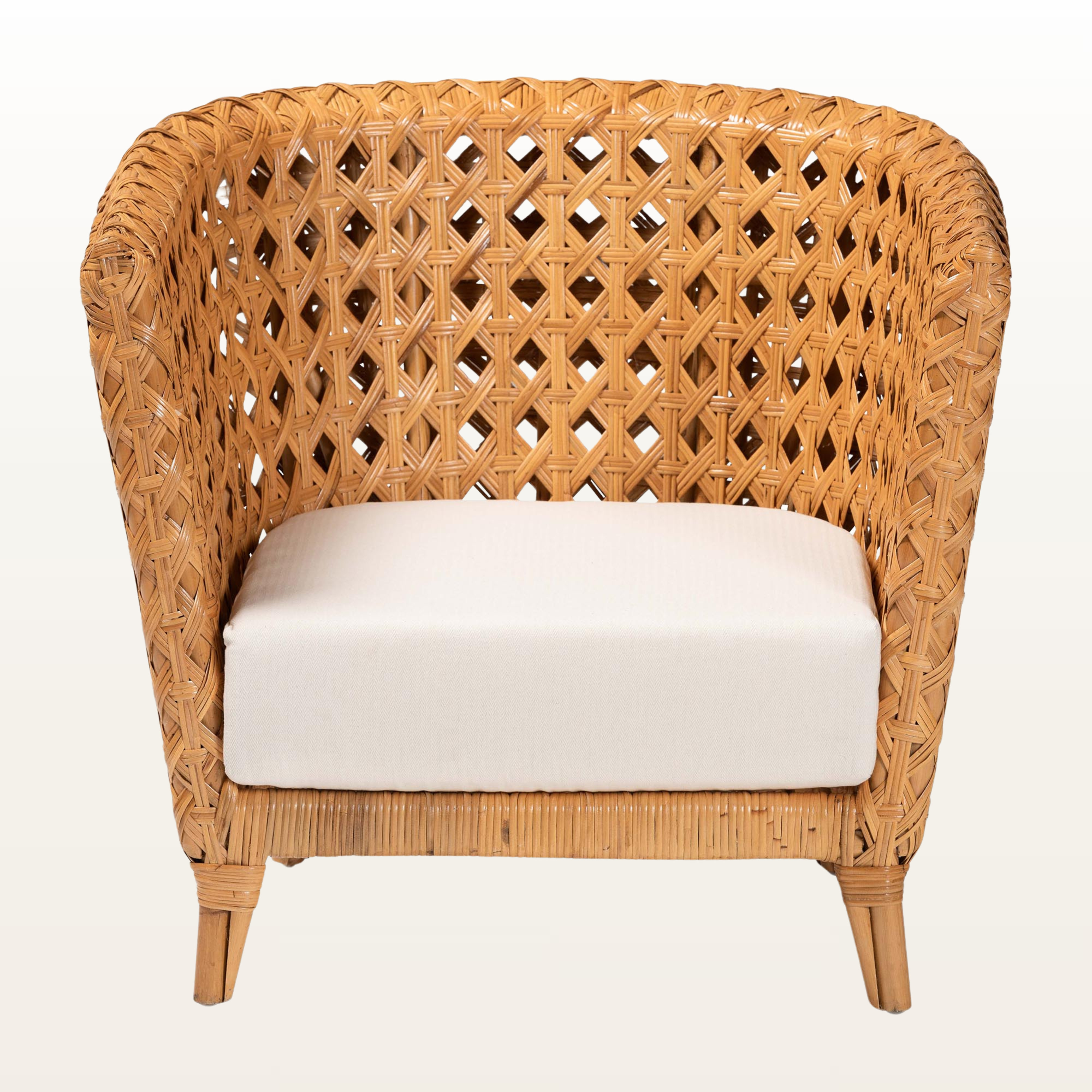 Red Barrel Studio® Brooke aluminum barrel chair in light honey ratan ...