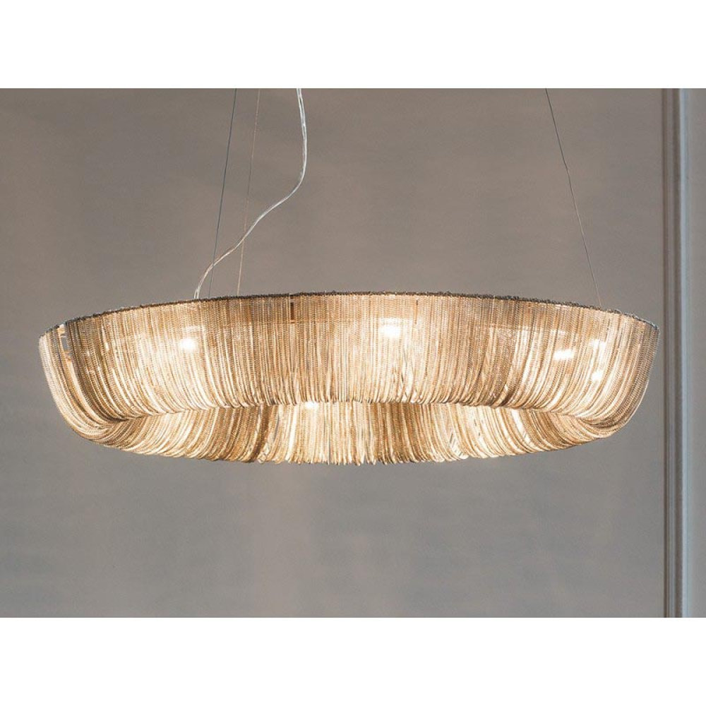 ALAN MIZRAHI LIGHTING Light Aluminum Oval Cellini Chandelier | Wayfair