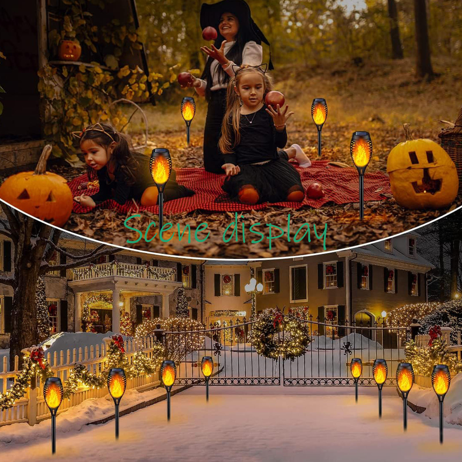 DRIOFA Outdoor Torch Solar Halloween Lights， | Wayfair