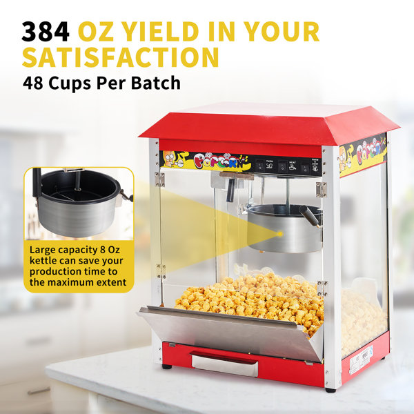 linor Popcorn Machine, 10 Oz Kettle, 1300w Countertop Popcorn Maker For ...