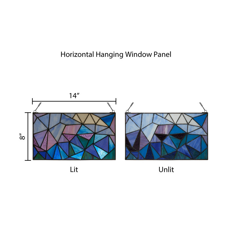 Wade Logan 14" L Beezie Geometric Abstract Stained Glass Window Panel ...