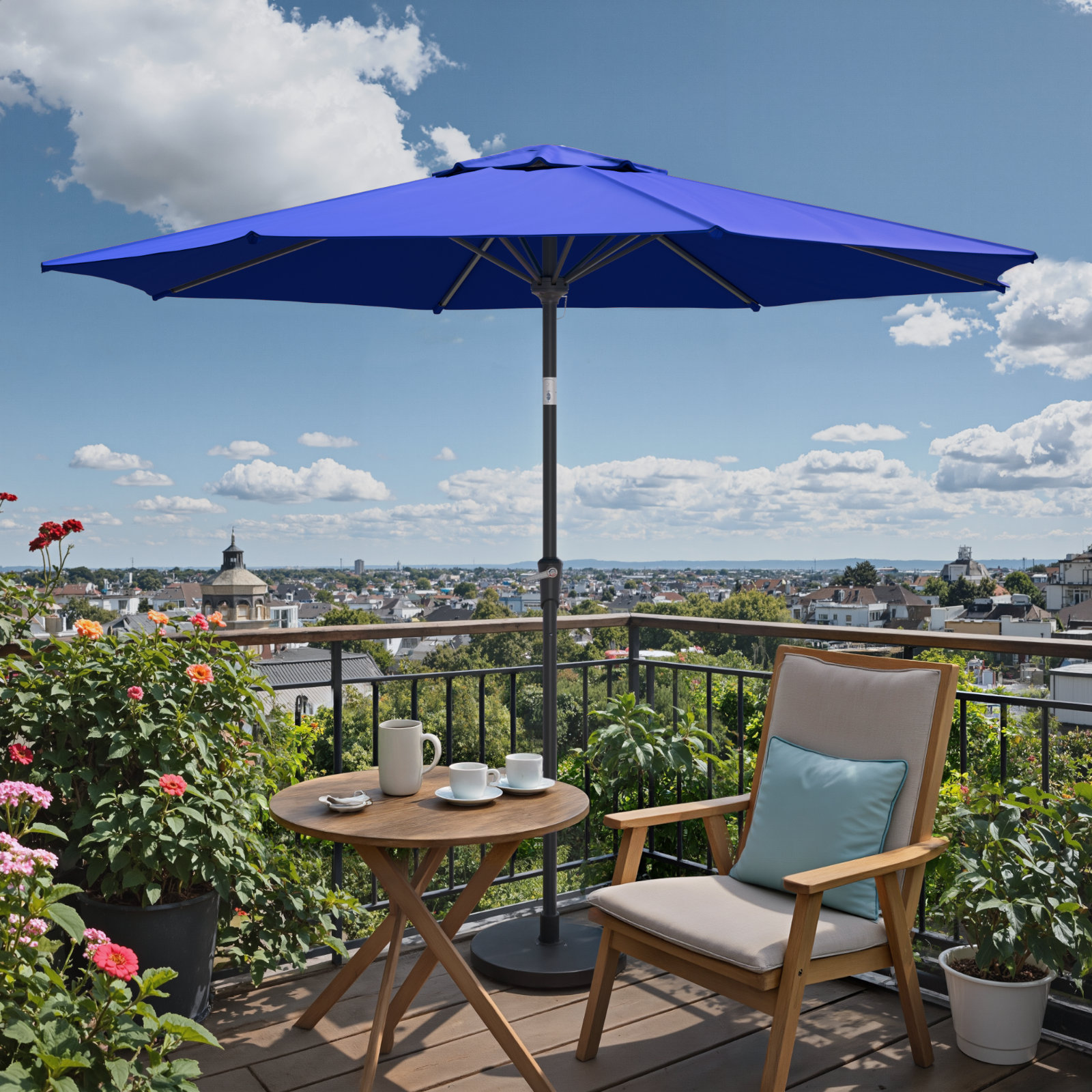 Arlmont & Co. Multi Size Market Polyester Umbrella,9-11Ft,Crank Lift,8 ...