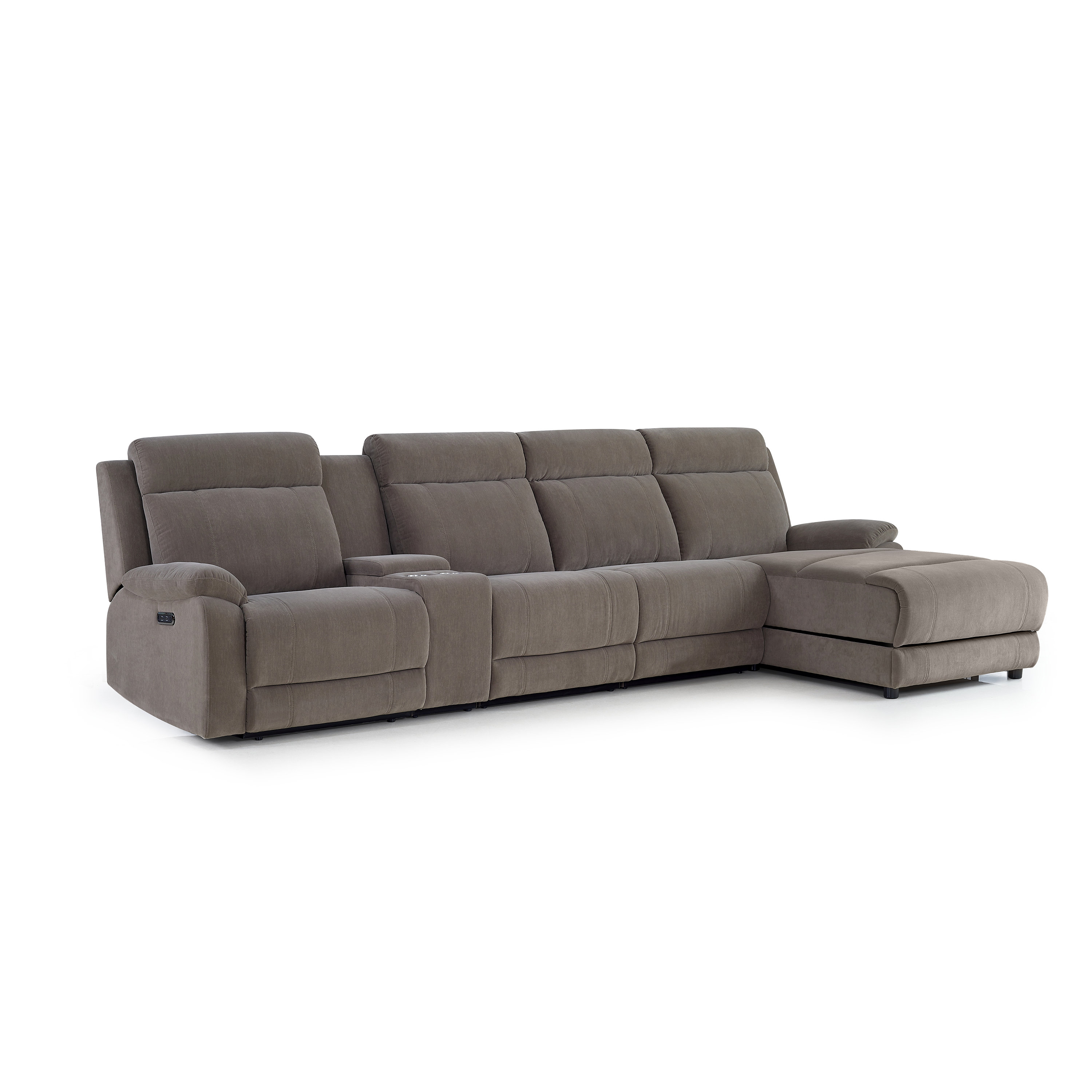 Latitude Run® 4 Person Power Reclining Chaise Sectional with Storage ...