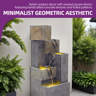 Wrought Studio™ 32.5"H 5-Tier Geometric Blocks Outdoor Water Fountain ...