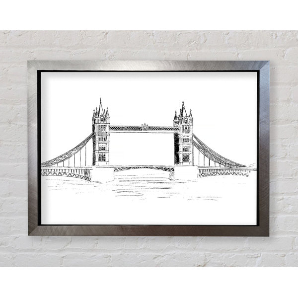 Rosalind Wheeler Tower Bridge Outline 4 - Single Picture Frame Art ...