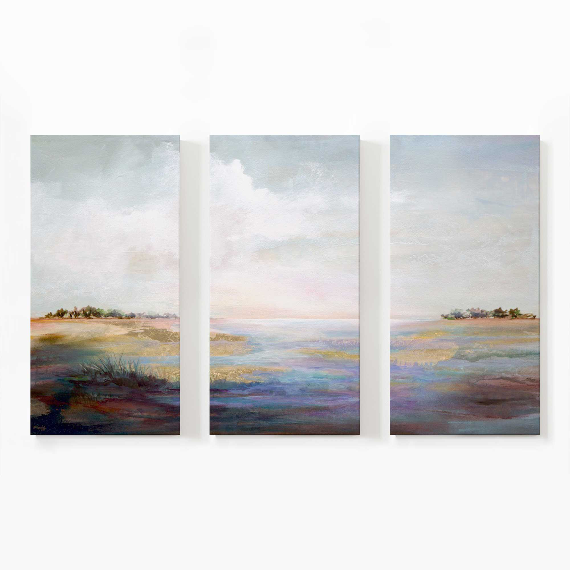 Frametolia Whispering Reverie | 3 Panel Split Large Canvas Print | Wayfair