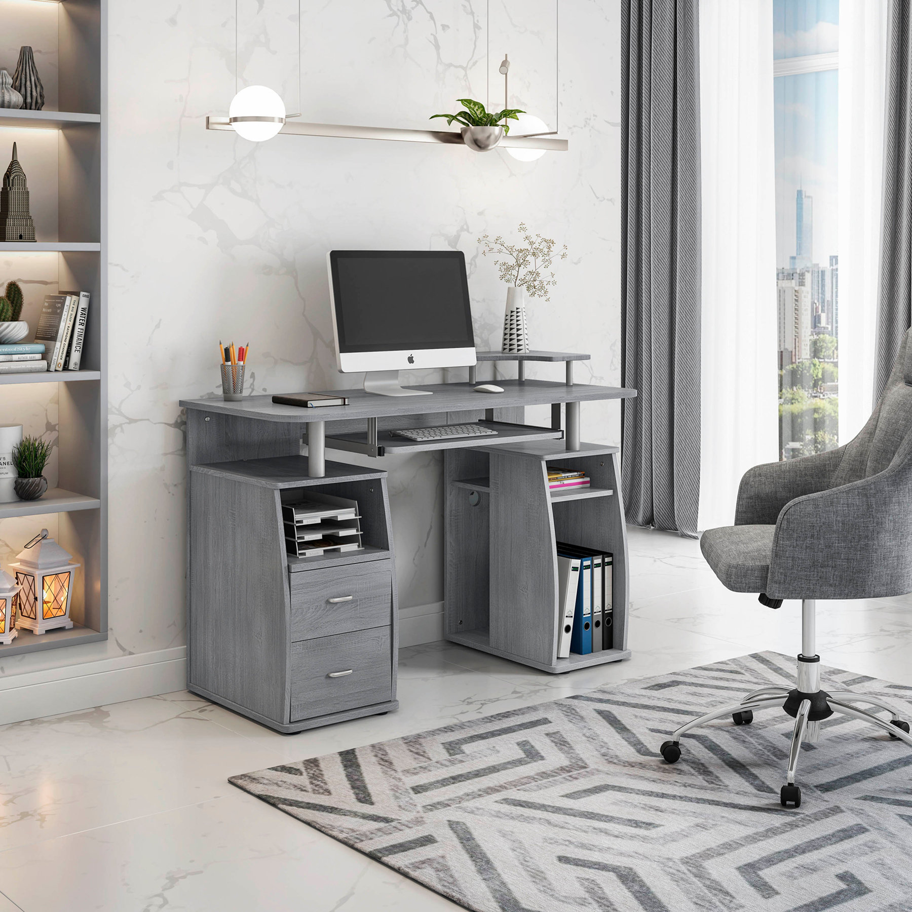 Latitude Run® Complete Computer Workstation Desk With Storag | Wayfair