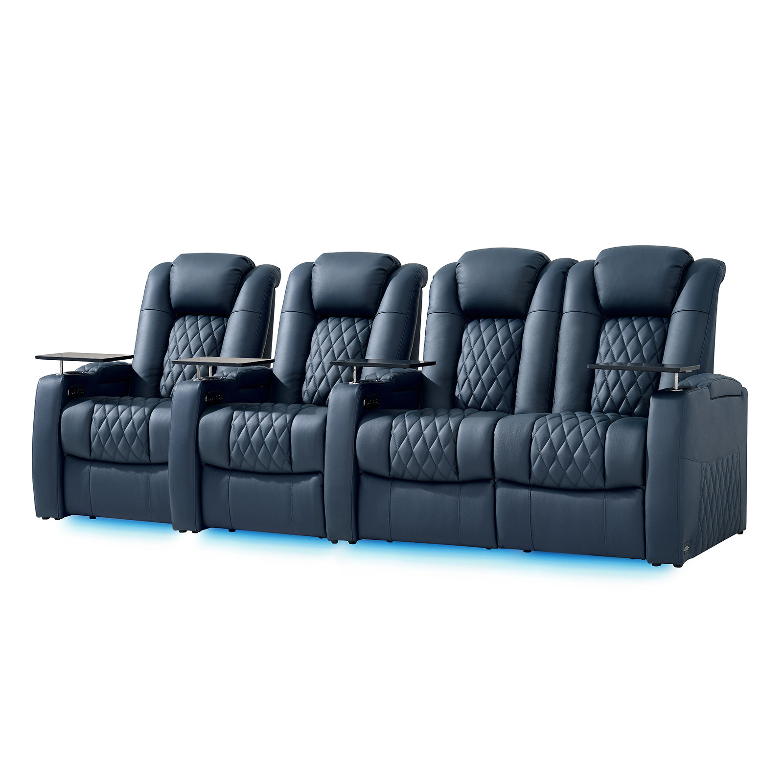 Ivy Bronx Leather Home Theatre Seating Dual Power Movie Theatre Chairs ...
