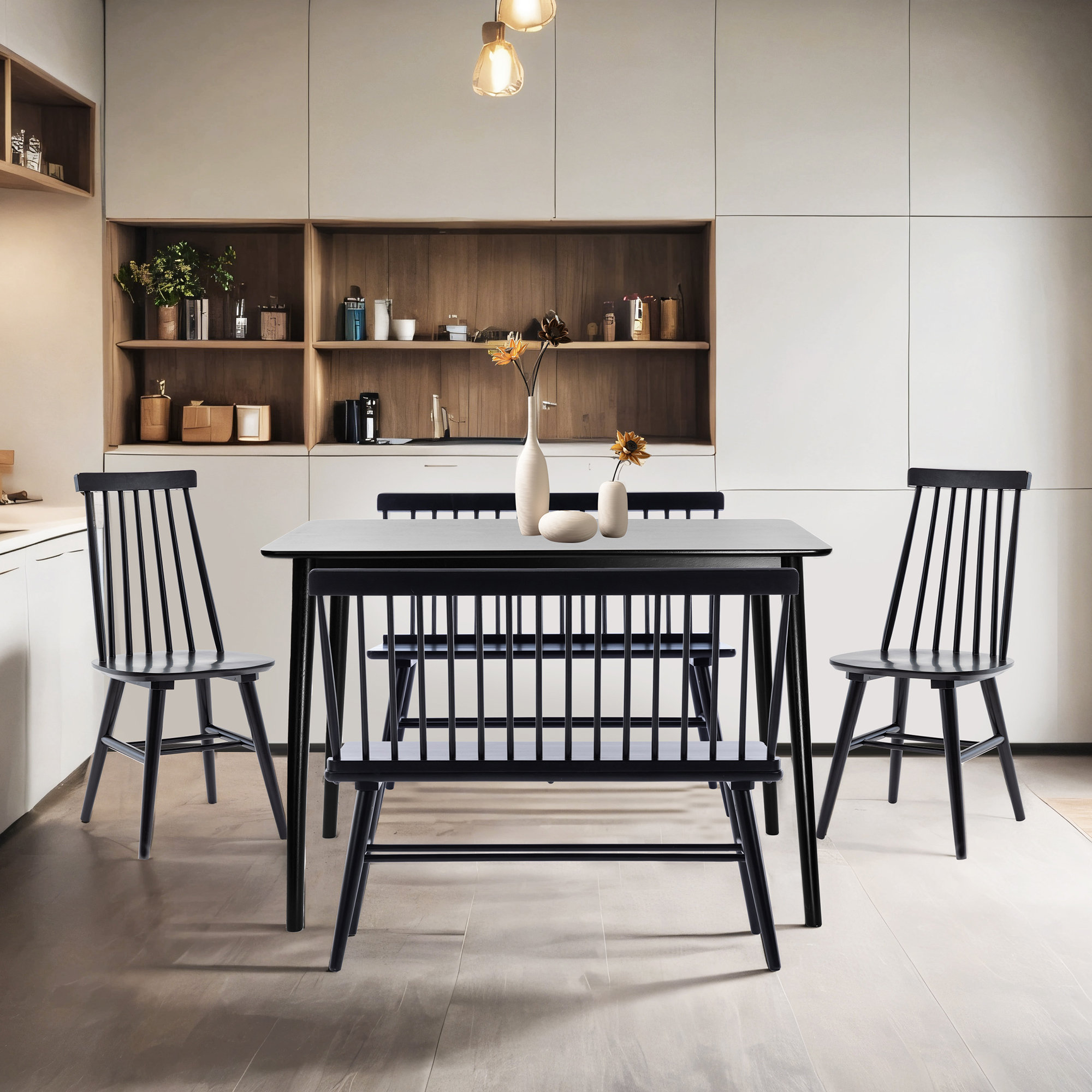 Laurel Foundry Modern Farmhouse® Hadiya 6 Person Solid Wood Breakfast ...
