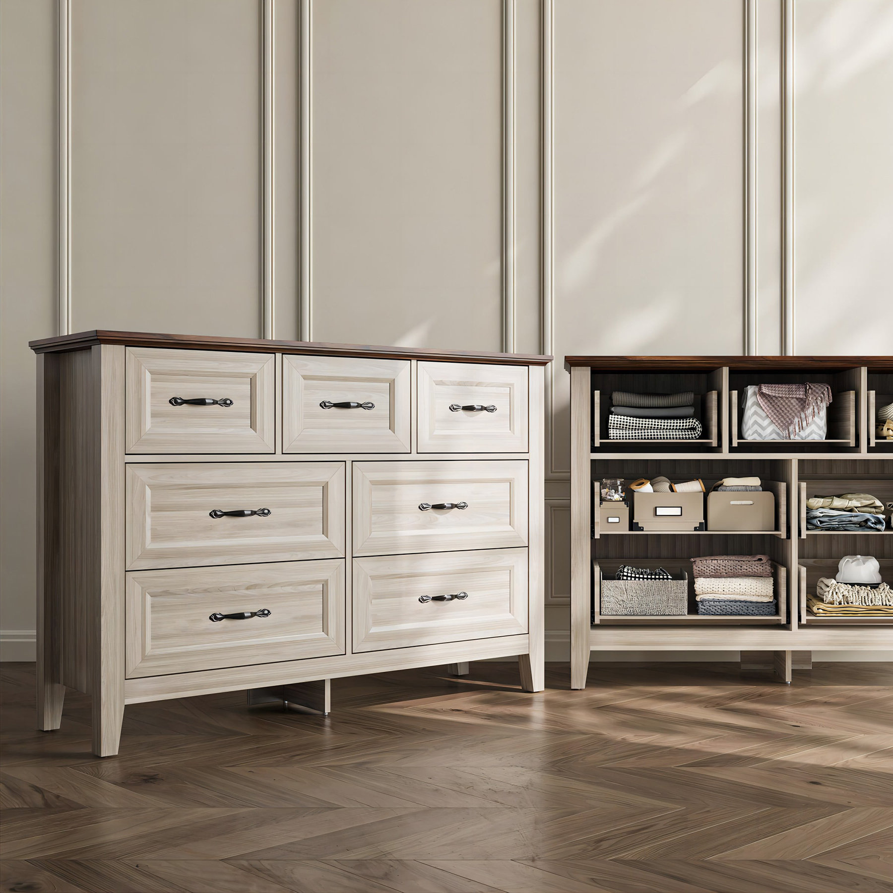 Lark Manor Aneeza 7 Drawer 47.3" W Double Dresser & Reviews - Wayfair ...