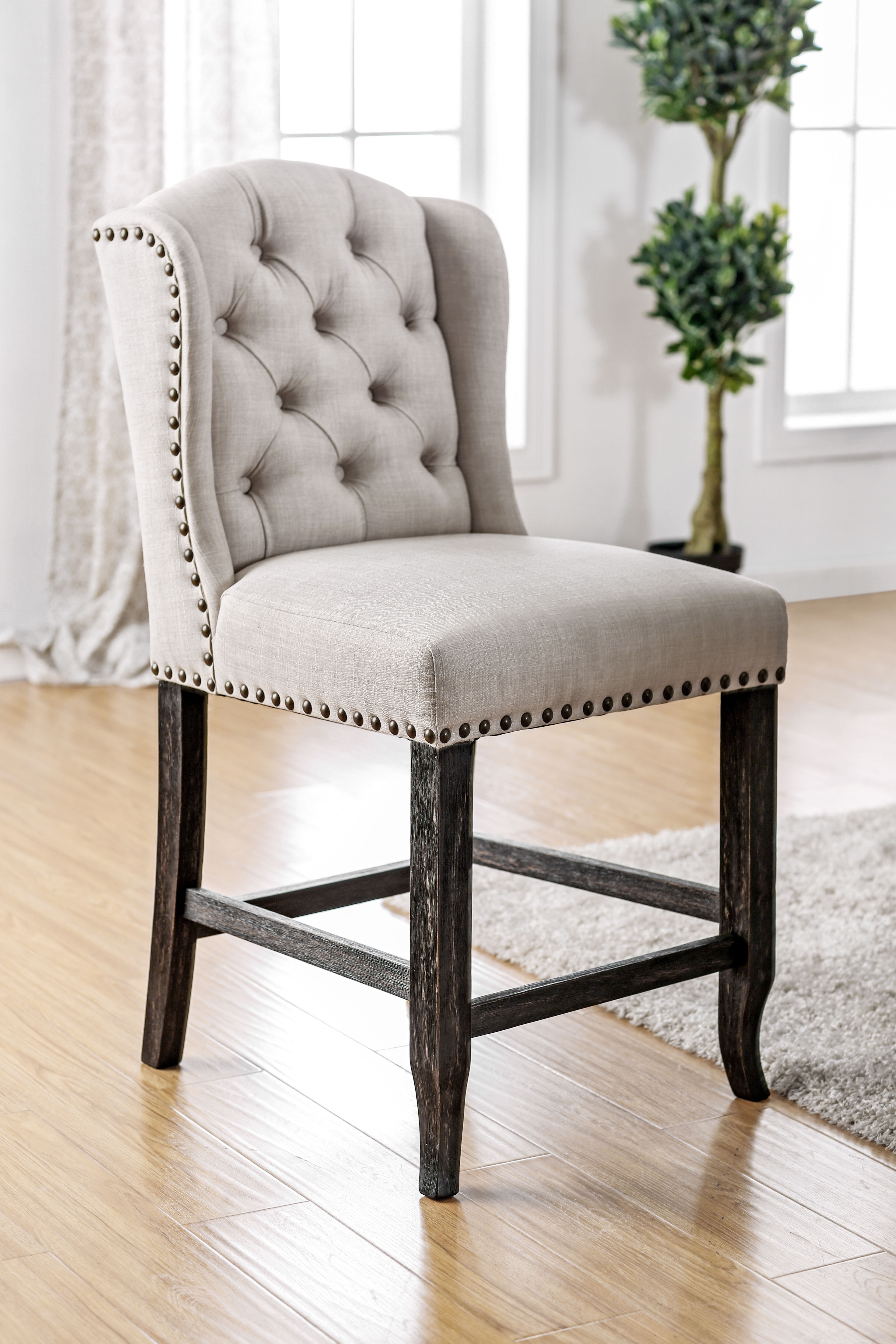 Canora Grey Bafford Upholstered 24'' Counter Stool & Reviews | Wayfair