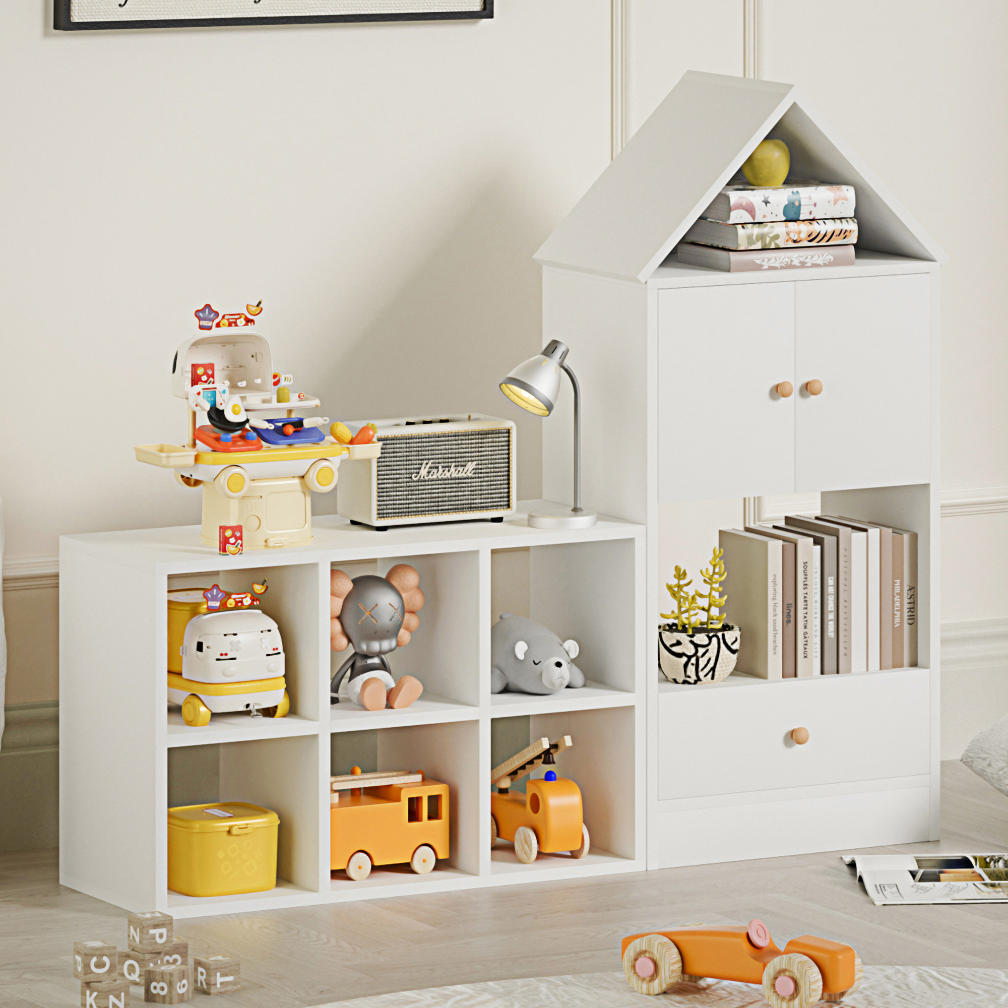 Harper Orchard Versatile Children's Bookshelf With House-Shaped Design ...