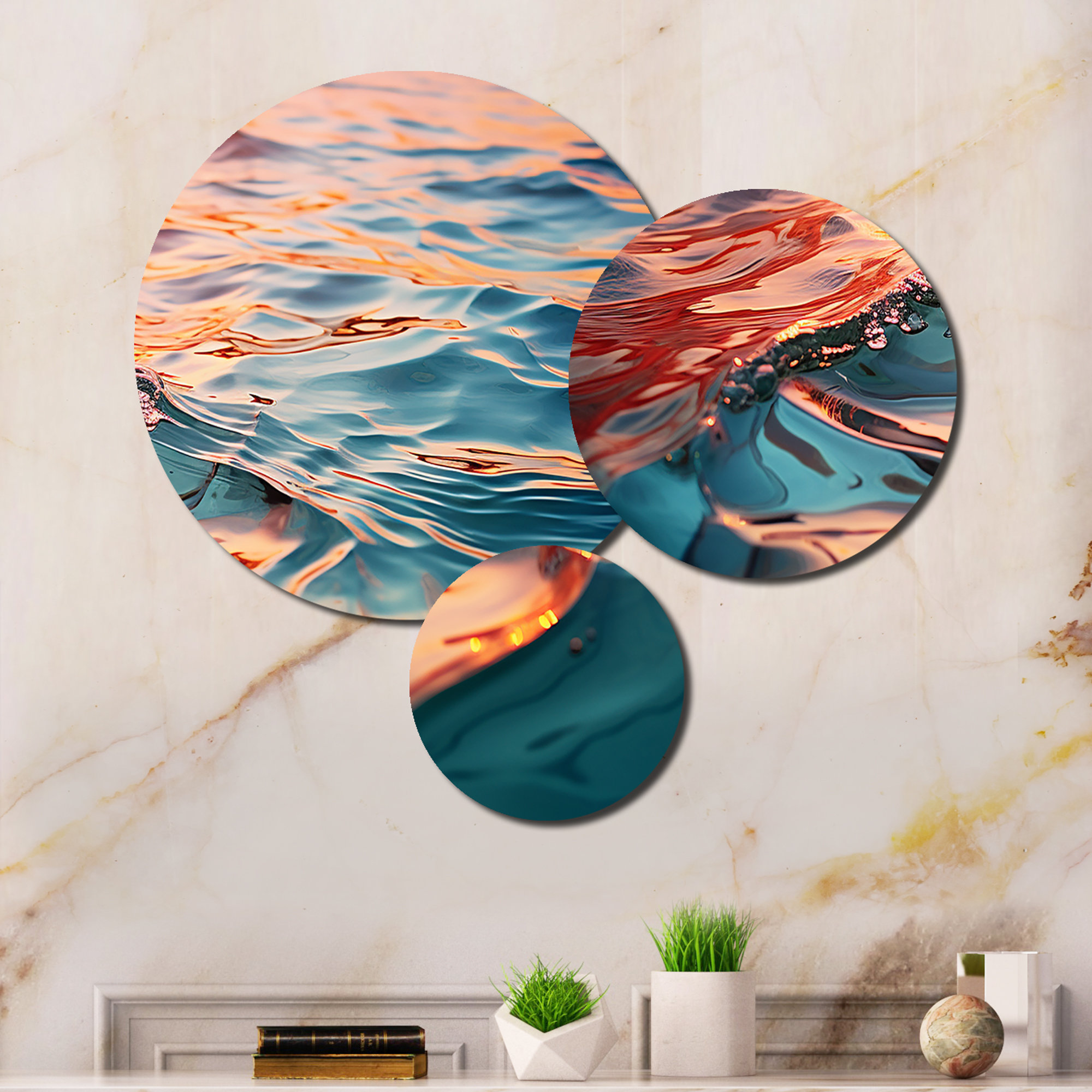 Dovecove Coastal Abstract Waterscapes I - Landscapes Metal Art Living ...