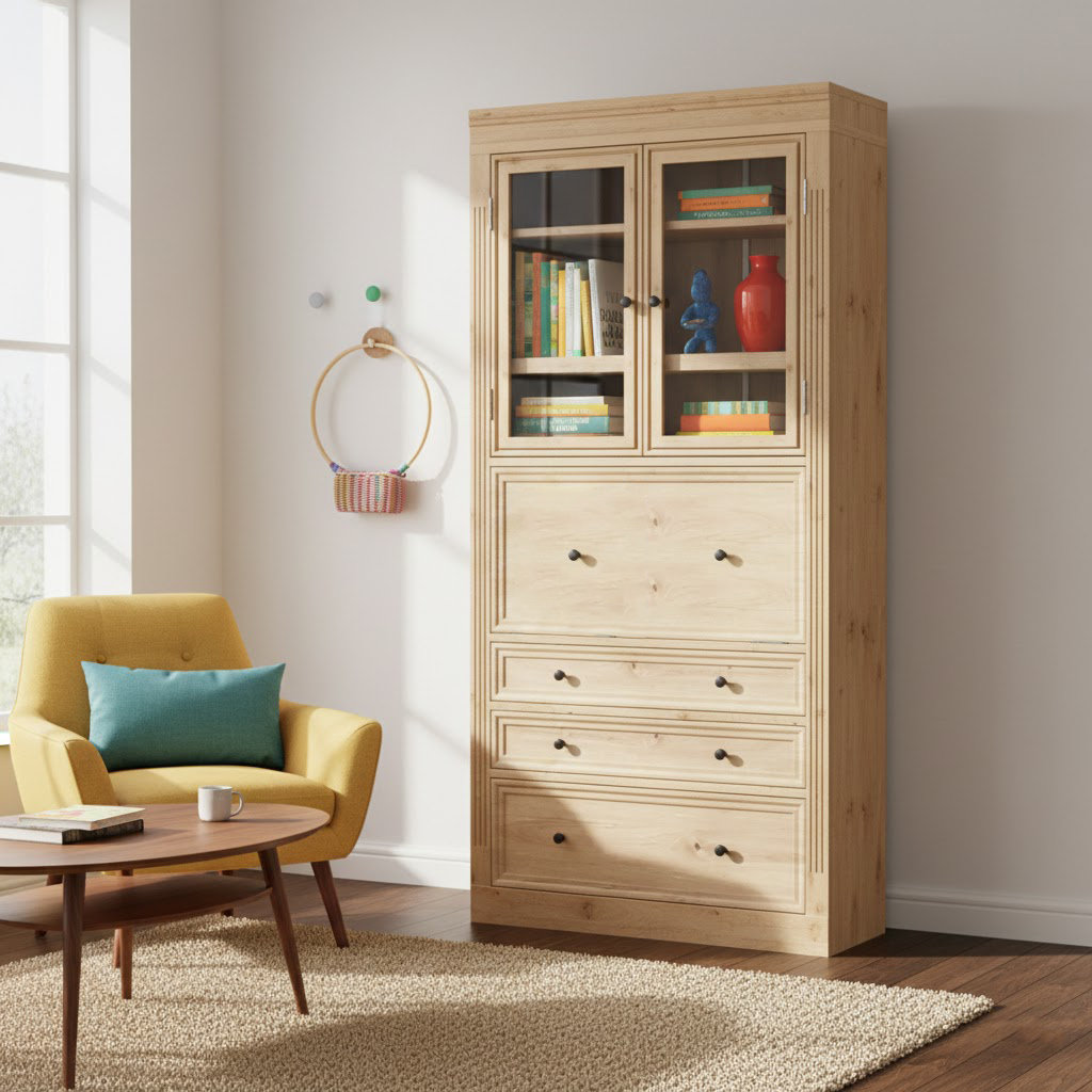 George Oliver 36" Freestanding Garage Storage Cabinet with Drop-Down ...