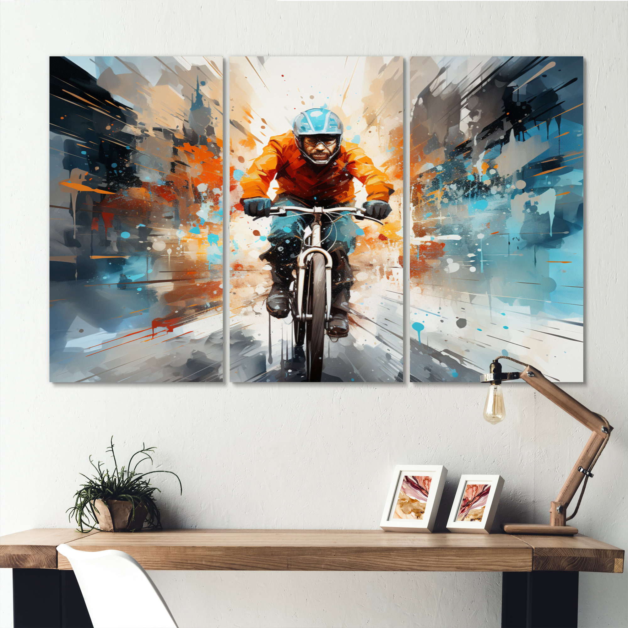 Red Barrel Studio® Bicycle Abstract Urban Cyclists - Transportation ...