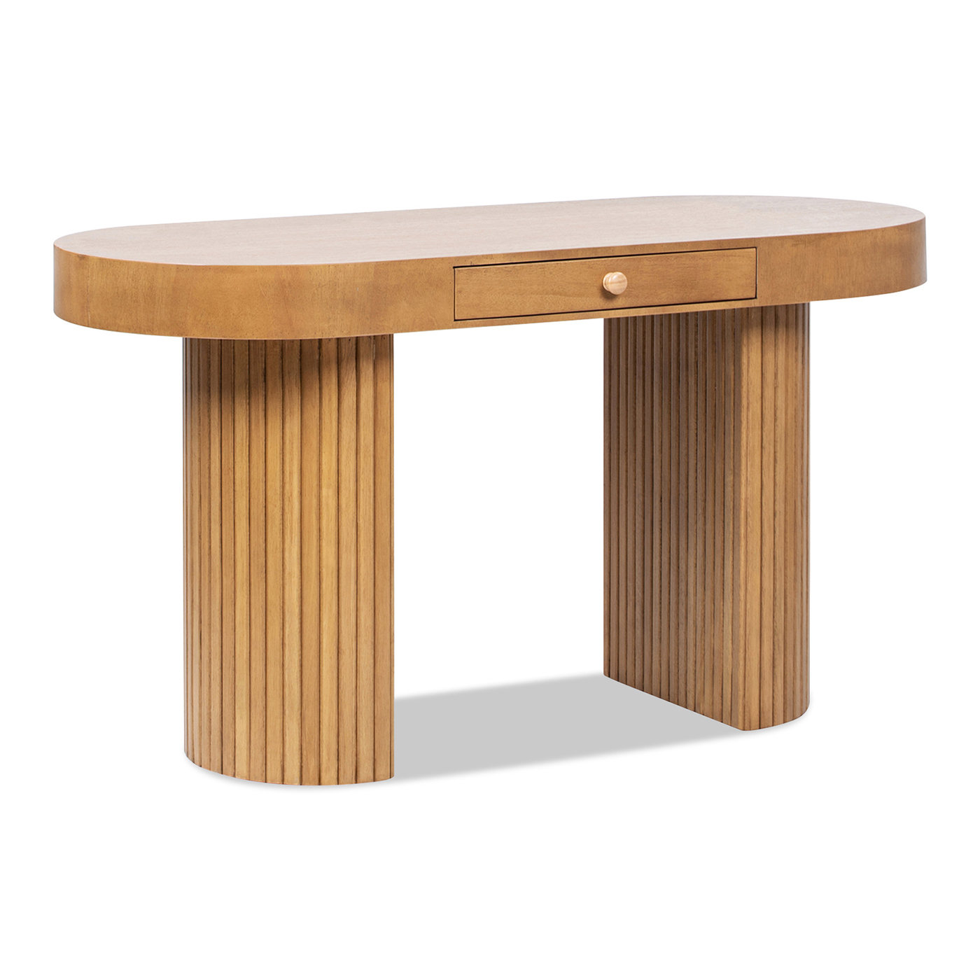 Loon Peak® Kolwyck 55.5" Single Drawer Fluted Oval Console Desk | Wayfair