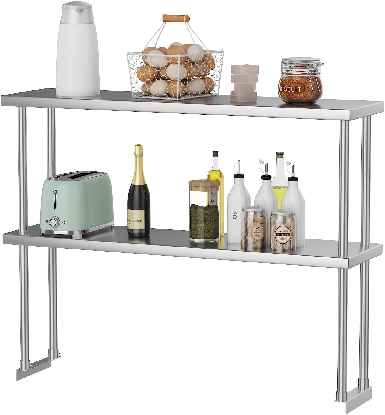 Blue Elephant Stainless Steel Overshelf Shelves For Work & Prep Table ...