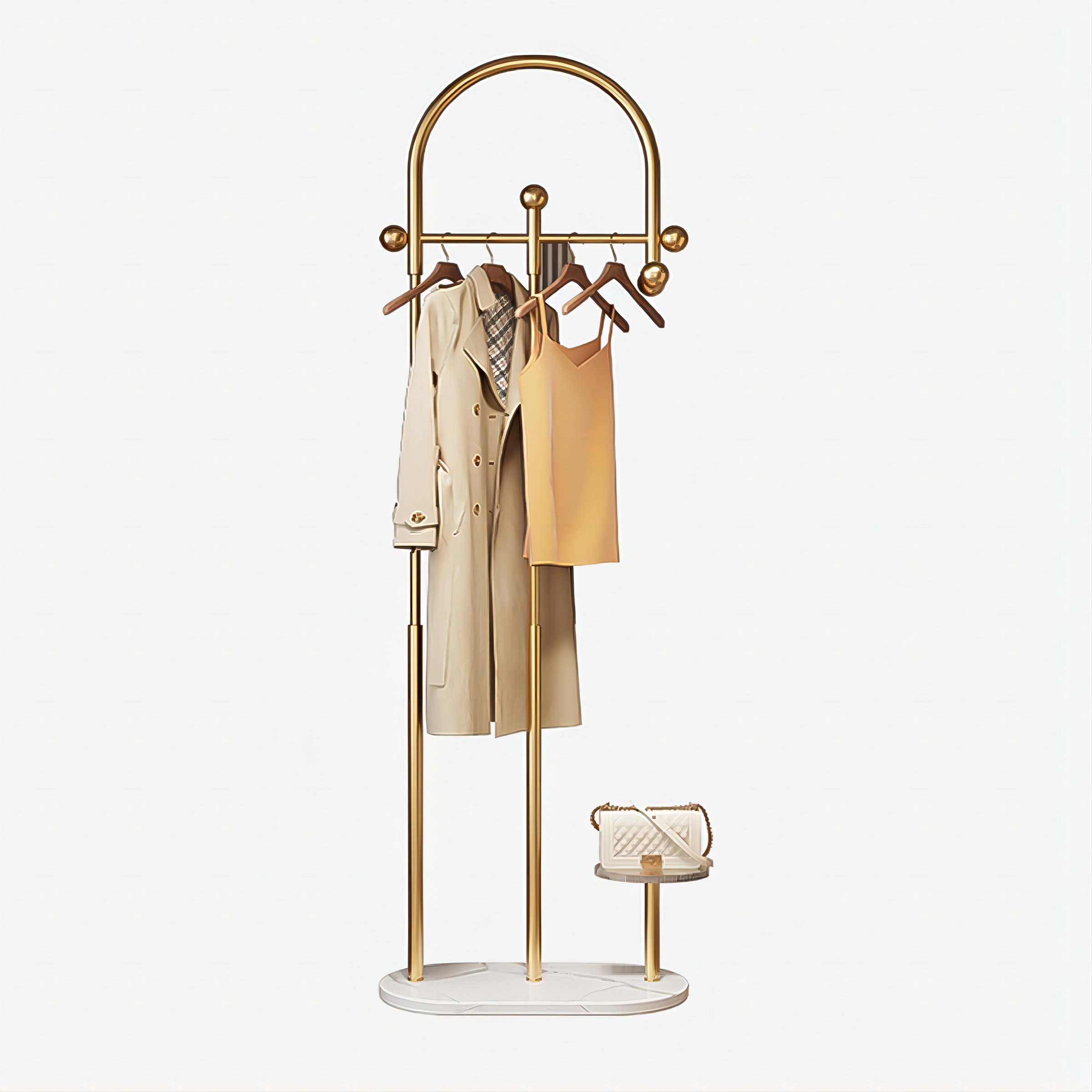 Recon Furniture 21.26" Gold Metal Marble Clothes Rack - Wayfair Canada