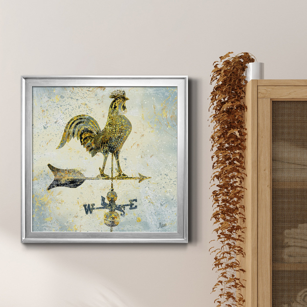 August Grove Americana Rooster Americana Rooster - Picture Frame Print ...