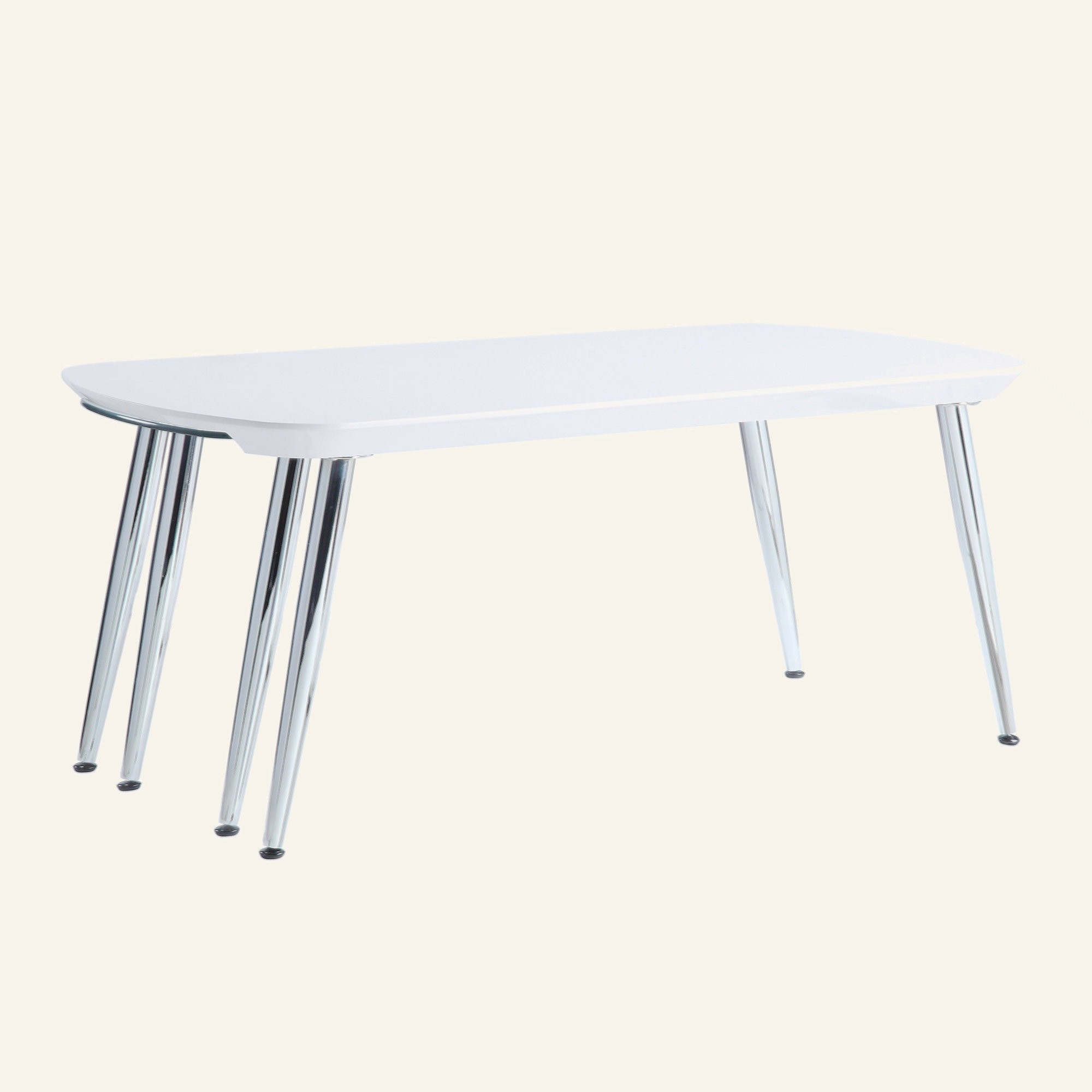 Ivy Bronx Patina White & Chrome Finish Coffee Table | Wayfair