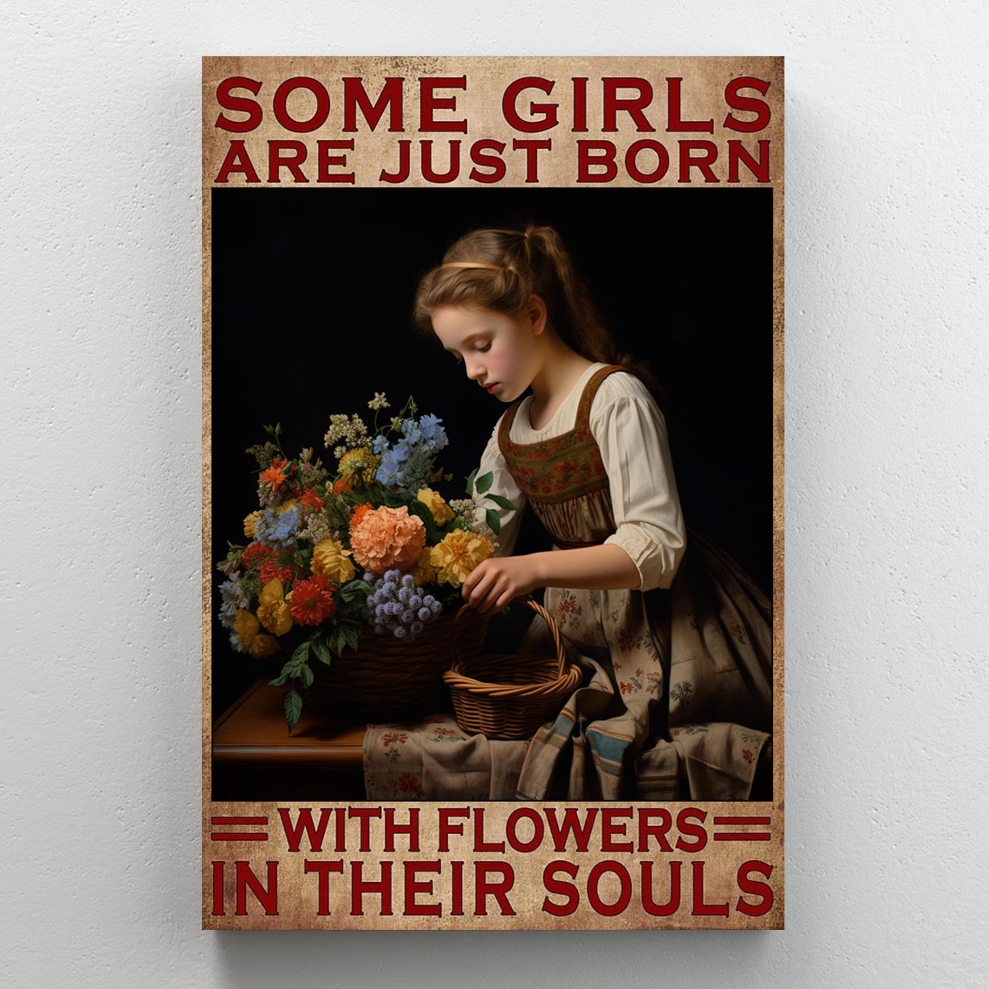 Trinx Marquasha Girls Just Born With Flowers 1 On Canvas Print | Wayfair